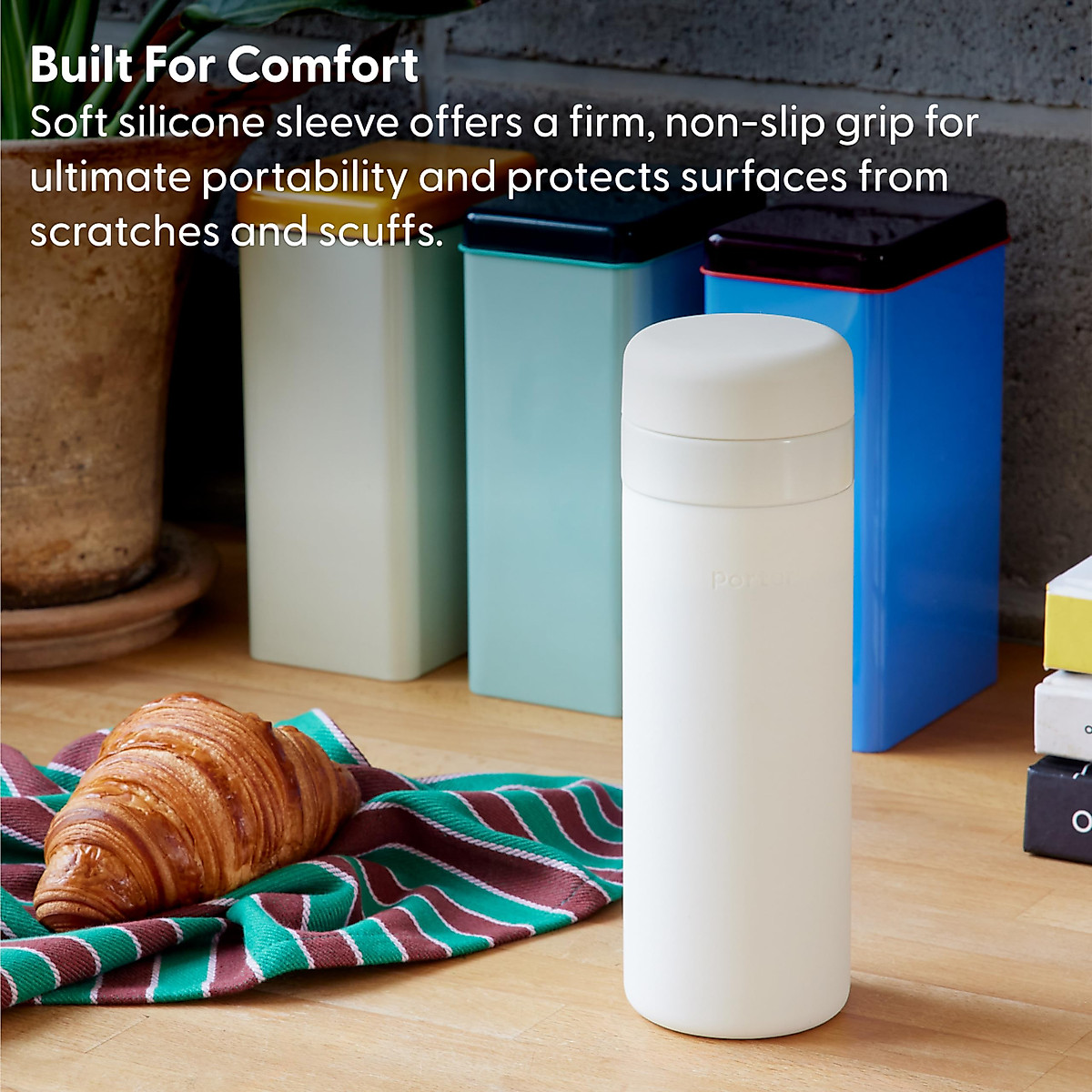 W&P Porter Insulated Bottle 20 oz | Clean Taste Ceramic Coating for Water, Coffee, & Tea | Wide Mouth Vacuum Insulated | Dishwasher Safe, Blush