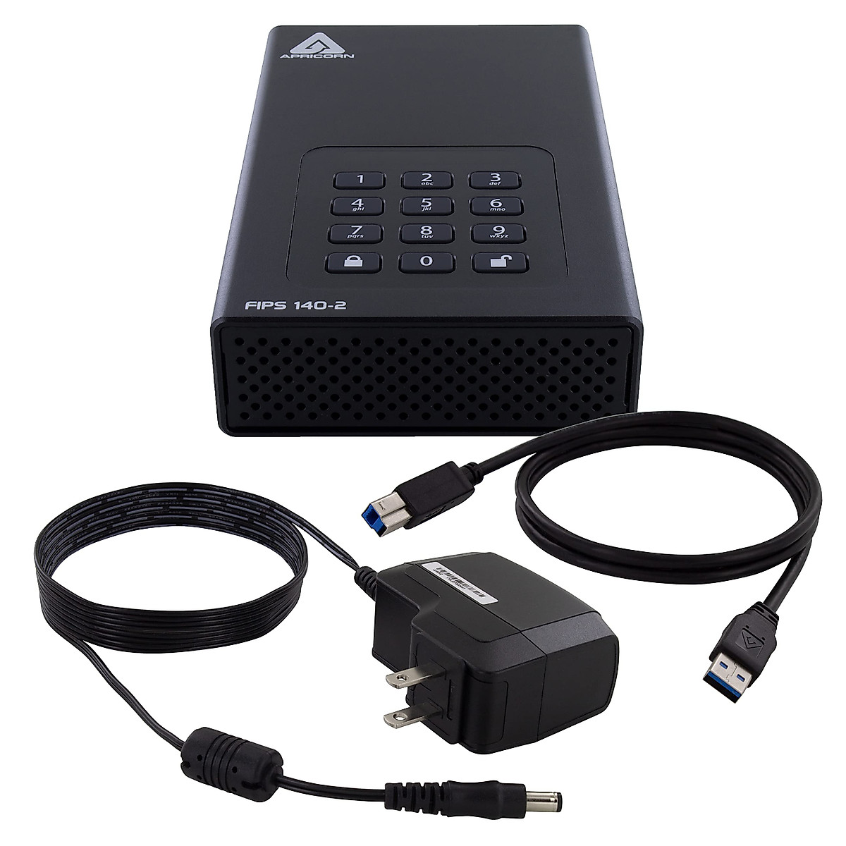Apricorn 16TB Aegis Desktop Padlock FIPS 140-2 Validated 256-Bit Encrypted Hard Drive (ADT-3PL256F-16TB)
