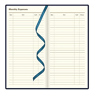 Letts of London Signature Weekly/Monthly Planner, 12 Months, January to December, 2024, Bonded Leather, Slim Size, 6.625" x 3.25", Blue (C38SUBE-24)