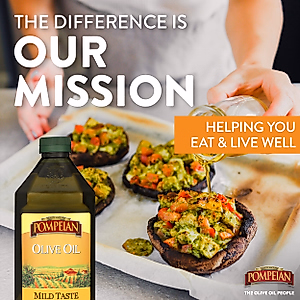 Pompeian Mild Taste Olive Oil, Mild Flavor, Perfect for Roasting & Sauteing, Naturally Gluten Free, Non-Allergenic, Non-GMO, 68 FL. OZ.