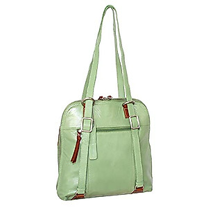 Carina Convertible Leather Tote/Backpack (Stone)