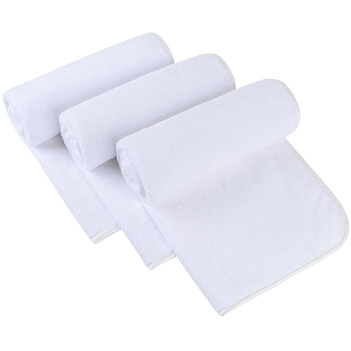 SINLAND Microfiber Hand Towels for Bathroom Super Soft Washcloth for Home Spa Sports Face Towels Hair Towels 16Inch x 30Inch White 3Pack