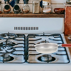 Amosfun Mini Egg Frying Pan 5 Inch Nonstick Omelet Pan Stainless Steel Pancakes Skillet with Wooden Handle