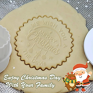 Personalized Cookie Stamp with Name Christmas Custom Cookie Cutter Stamps Customized Christmas Cookie Mold for Baking Fondant Embosser Biscuit Sugar Paste Cakes-Baby Baptism Shower Style