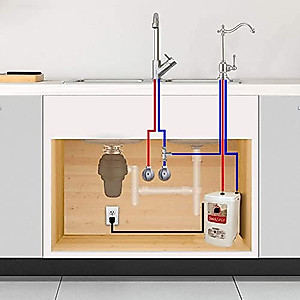 Westbrass CO142-26 Contemporary 10" 2-Lever Handle Hot and Cold Water Dispenser Faucet Kit with Filter, Kitchen Sink Strainer & Disposal Trim Set, Polished Chrome
