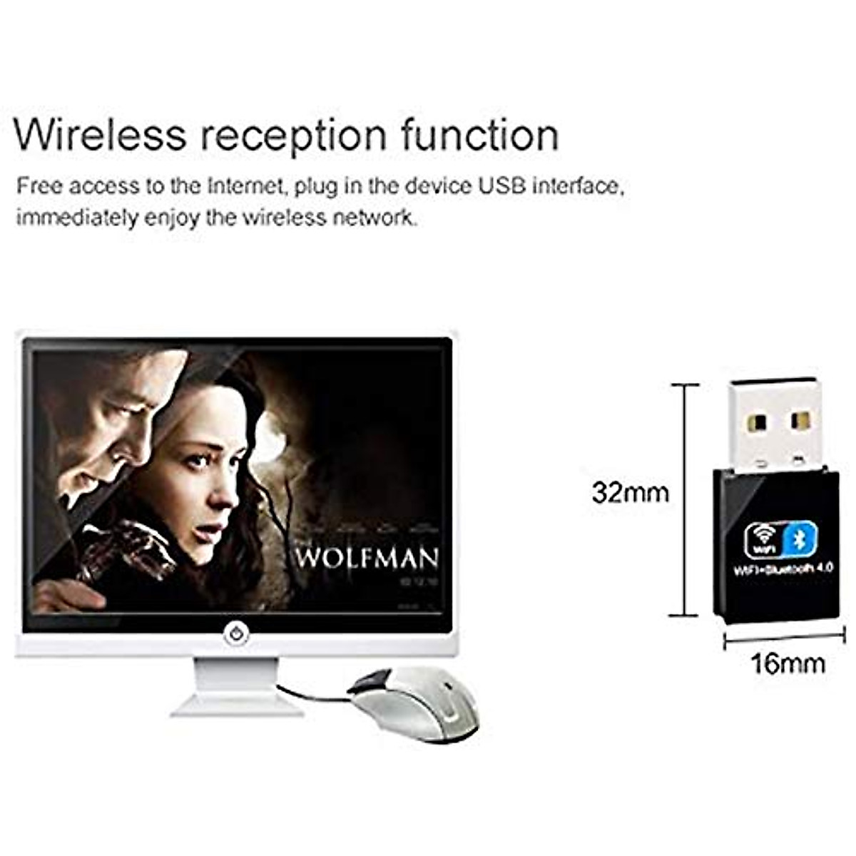 KuWFi WiFi+ Bluetooth 4.0 USB Wireless WiFi USB Adapter LAN Network LAN Card Portable Mini AP for Desktop Laptop