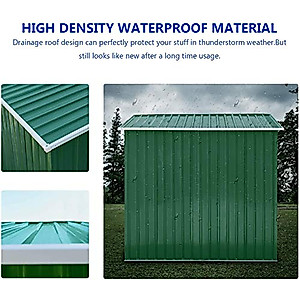 BAHOM Metal Outdoor Storage Shed 6X3.5 FT, Tool Shed Storage House with Sliding Door, Garden Tools Organizer with Vent, for Bike, Garbage Station, Utility, Lawn Backyard, Patio, Two Packages