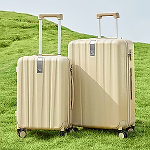 Hanke 20/29 Inch 2 Piece Luggage Sets PC Lightweight Hardshell Suitcases with Spinner Wheels & TSA Lock, Extra Large Rolling Travel Luggage, Nestable Storage 2 Piece Set 20/29（Cuba Sand）