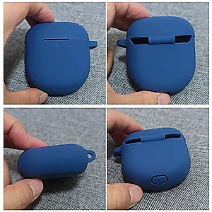 2 Pack DAYJOY Soft Silicone Protective Case Cover Compatible with New Bose QuietComfort Earbuds II/QuietComfort Ultra Headphones Earbuds, Protective Skin Sleeve with carabiner (black+blue)