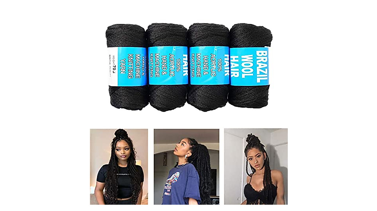 Brazilian Wool Hair Yarn Pack for Jumbo Braids & Senegalese Twists