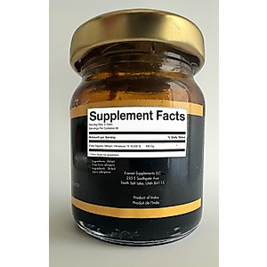 Pure Himalayan Organic Shilajit Resin - Gold Grade 500 mg Maximum Potency Natural Shilajit Resin with 85 Trace Minerals & Fulvic and Humic Acid for Energy Immune Support, 30 Grams