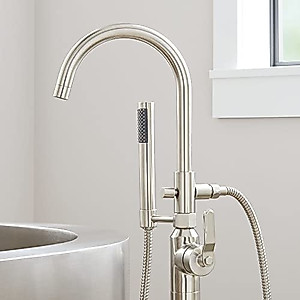 Signature Hardware 953080-LV Gunther Floor Mounted Tub Filler Faucet - Includes Hand Shower