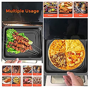 Air Fryer Grill Pan for Instant Vortex Plus10 Quart, 10.1 * 9’’ Food Grade Nonstick Replacement Rack Parts Tray Grill Crisper Plate for Innsky CROWNFUL 10.6Qt Air Fryer Oven, Dishwasher Safe