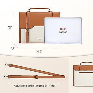 Missnine Laptop Bag 15.6 inch Canvas Messenger Bag for Women Professional Work Bag Shoulder Bag Travel, Office, Business, College