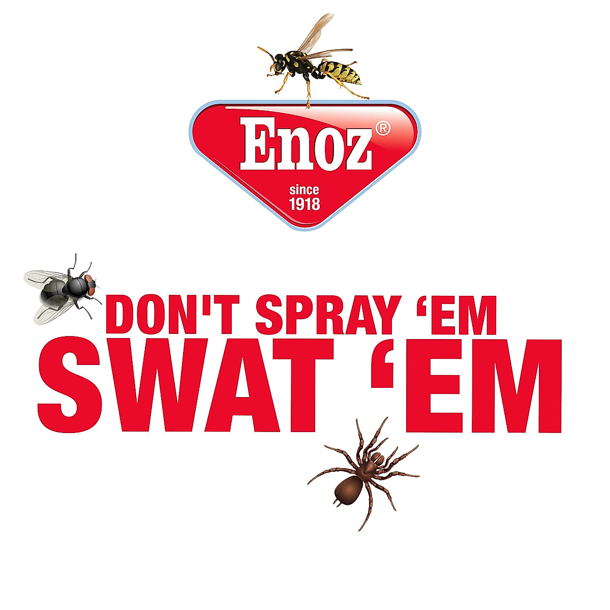 Enoz Flyswatter, Rids Home and Garden of Pests, Multicolor, Heavy Duty with Vented Design, Easy to Use, Pack of 12