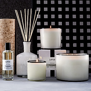 LAFCO New York Classic Candle, Champagne - 6.5 oz - 50-Hour Burn Time - Reusable, Hand Blown Glass Vessel - Made in The USA