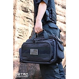 DBTAC Gun Range Bag Deluxe Middle Size | Tactical 2~4 Pistol Shooting Range Duffle Bag with Lockable Zipper for Handguns and Ammo (Black)
