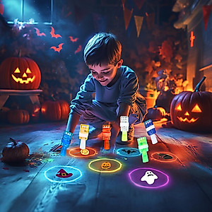 Cherislpy LED Light Up Finger Lights Halloween Party Favors, 24Pcs Glow in The Dark Toys, Goodie Bag Fillers, Pinata Stuffers, Treats for Trick or Treat, Classroom Gifts