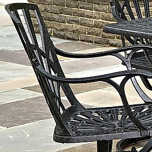 homestyles 6660-53 Outdoor Swivel Rocking Chair, Charcoal