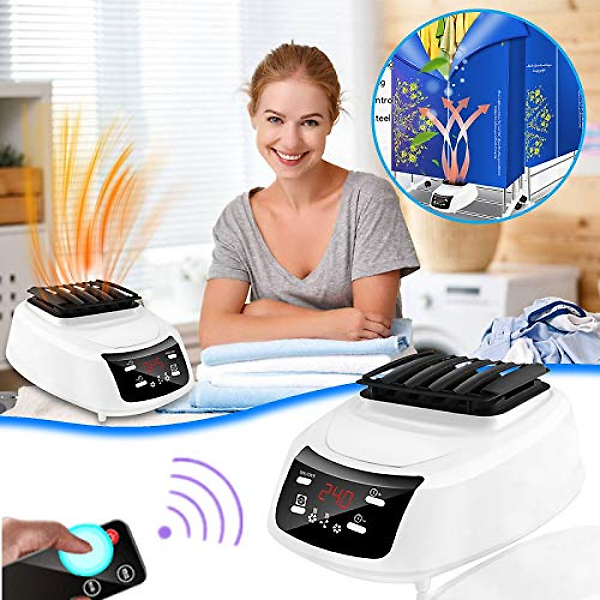 Clothes Dryer Portable Travel Mini Dryer Machine,portable Dryer for Apartments, New Generation Electric Clothes Drying Household Clothes Dryer Clothes Negative Ion Drying Machine