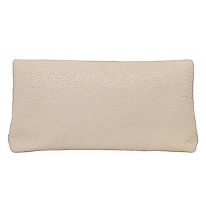 JNB Faux Leather Oversize Foldover Clutch, Sand