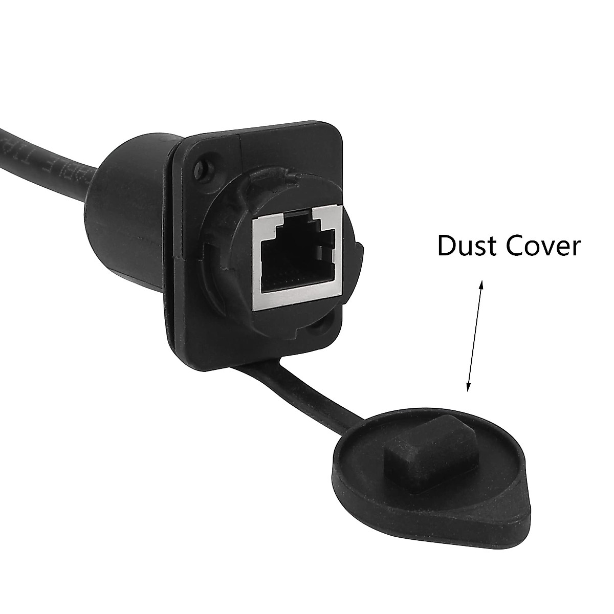 CERRXIAN 35cm RJ45 Male to Female Cat5 5e 6 Waterproof Panel Mount LAN Network Ethernet Extension Cable with Cap