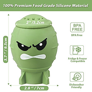 Koluti Fun Guy Fridge Deodorizer, Baking Soda Holder for Refrigerator Odor Absorber, Cute Freezer Smell Eliminator and Reusable Silicone Freshener Container, BPA Free-2.8 x 2.8 x 3.7 inches