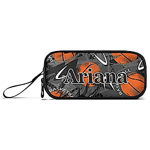 J JOYSAY Custom Basketball Pencil Case Large Big Capacity Personalized Pencil Bag for Girls Boys Customized Zipper Stationery Bag Stationery Organizer for Office Supplies Travel Accessories