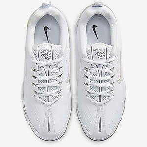 NIKE Girl's Race Running Shoe, White White White Black MTLC Silver, 5.5 us