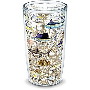 Tervis Made in USA Double Walled Guy Harvey Insulated Tumbler Cup Keeps Drinks Cold & Hot, 16oz - No Lid, Charts