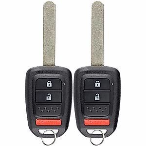 KeylessOption Keyless Entry Remote Fob Uncut Ignition Car Key for Honda CR-V HR-V (Pack of 2)