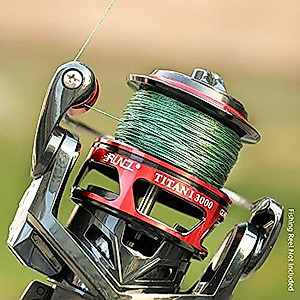 RUNCL PowerBraid Braided Fishing Line, Ultra Durable Braided Line 4 Strands - Seamless Weaving Tech, Enhanced Coating Tech, Zero Stretch, High Sensitivity (Moss Green, 300Yds, 30LB(13.6kgs))