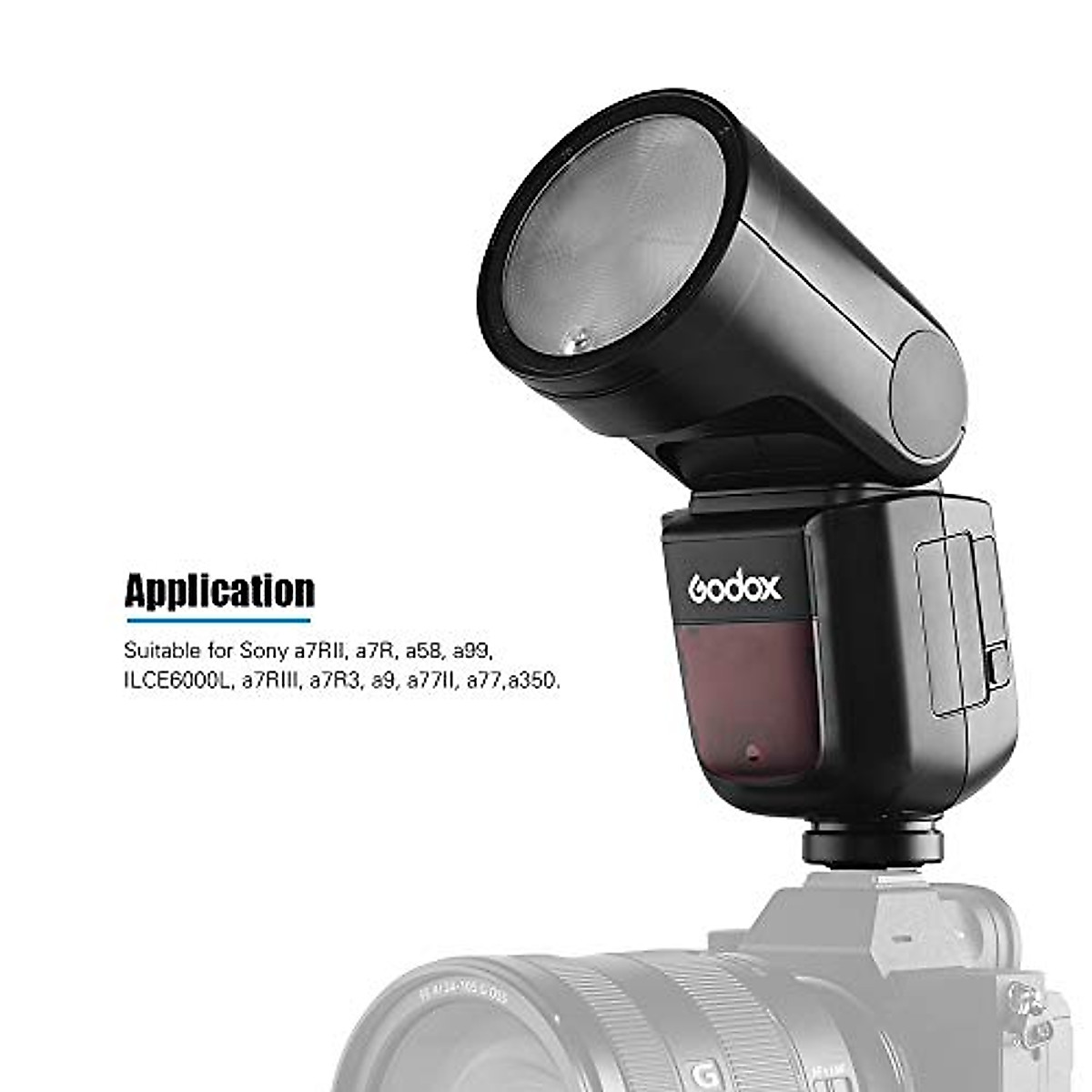 Godox V1S Professional Camera Flash Speedlite Fresnel Zoom Compatible with Sony a7R a58 a99 ILCE6000L a7RIII a7R3 a9 a77II a77 a350 Cameras for Photography + Godox XproS TTL Wireless Flash Trigger Tra