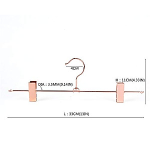 Cocomaya 13 Inch 20 Pack Heavy Duty Rose Gold Copper Stainless Steel Slack Hanger, Pants Hanger, Skirt Hanger with Adjustable Clips (Rose Gold, 20)