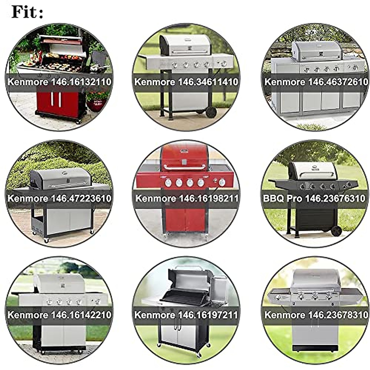 WALBZS Stainless Steel Grill Burner Tubes for BBQ Pro and Kenmore 146.16198210, 146.16198211, 146.23673310, 146.23676310 Gas Grills,14 3/4''Replacement Parts Set of 4