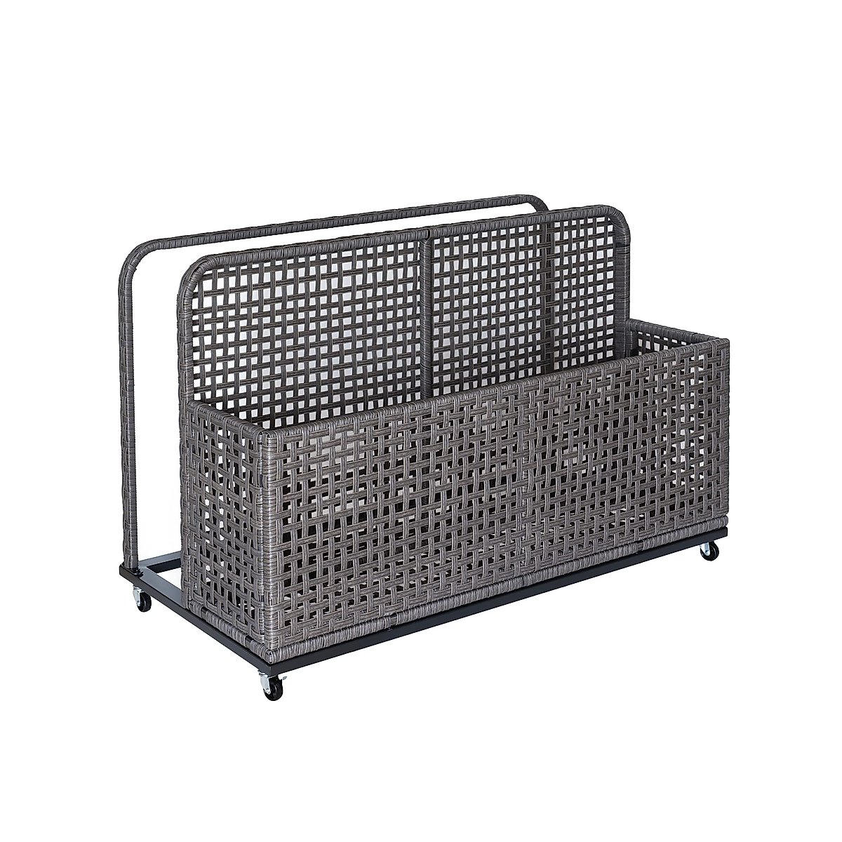 STMHOM Poolside Float Storage, Outdoor Storage, Patio Poolside Float Storage Basket, Storage Box, PE Rattan Outdoor Pool Caddy with Rolling Wheels for Floaties, Patio, Pool, Beach-Sturdy & Movable,