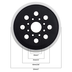 SING F LTD 5Inch/125mm Hook & Loop Sanding Backing Pad Replacement Part Compatible With Bosch PEX220 PEX220A Skil 7402 7490 2609000750