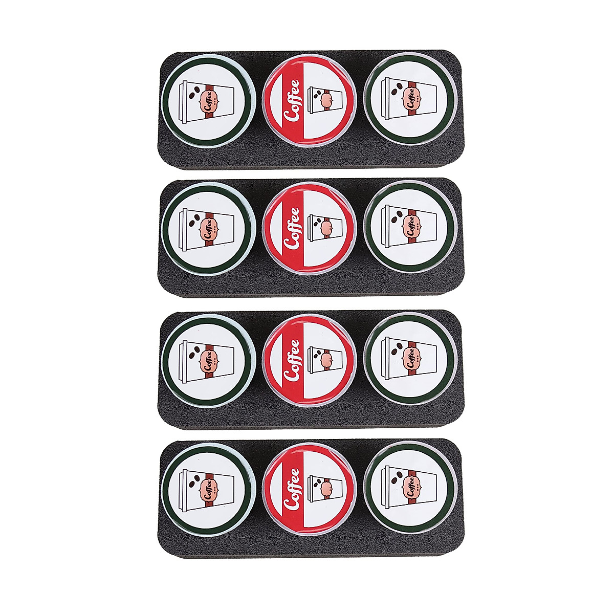 Polar Whale Hotel Hospitality Coffee Pod Storage Organizer 4 Piece Multi-Pack Tray Holder Waterproof Washable Bed and Breakfast Drawer Insert Holds 3 Pods Each Compatible with Keurig K-Cup 4 Pc Set