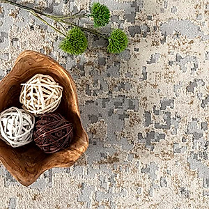 nuLOOM Abstract Contemporary Motto Area Rug, 5' x 8' Oval, Beige