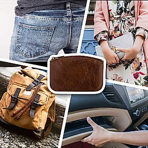 Genuine Leather Large Coin Purse for Women, Change Purse Zipper Wallet For Men Size 5x3 U.S.A. Made By Nabob Leather