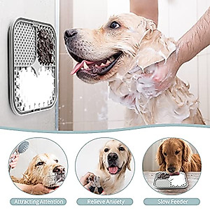 Coomazy Lick Mat for Dog and Cat, Slow Feeder & Non-Slip Design, Boredom and Anxiety Reducer, Suitable for Food, Treats, Yogurt, Peanut Butter and Liver Paste, BPA-Free, Non-Toxic, 2-Packs