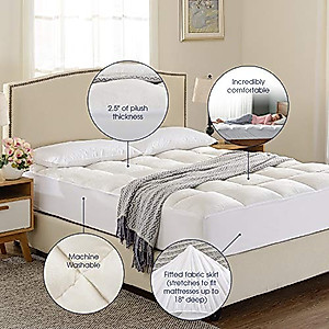 Cheer Collection Ultra Plush Mattress Topper - Overfilled Deep Pocket Pillowtop Topper for Extra Sleeping Comfort - Twin