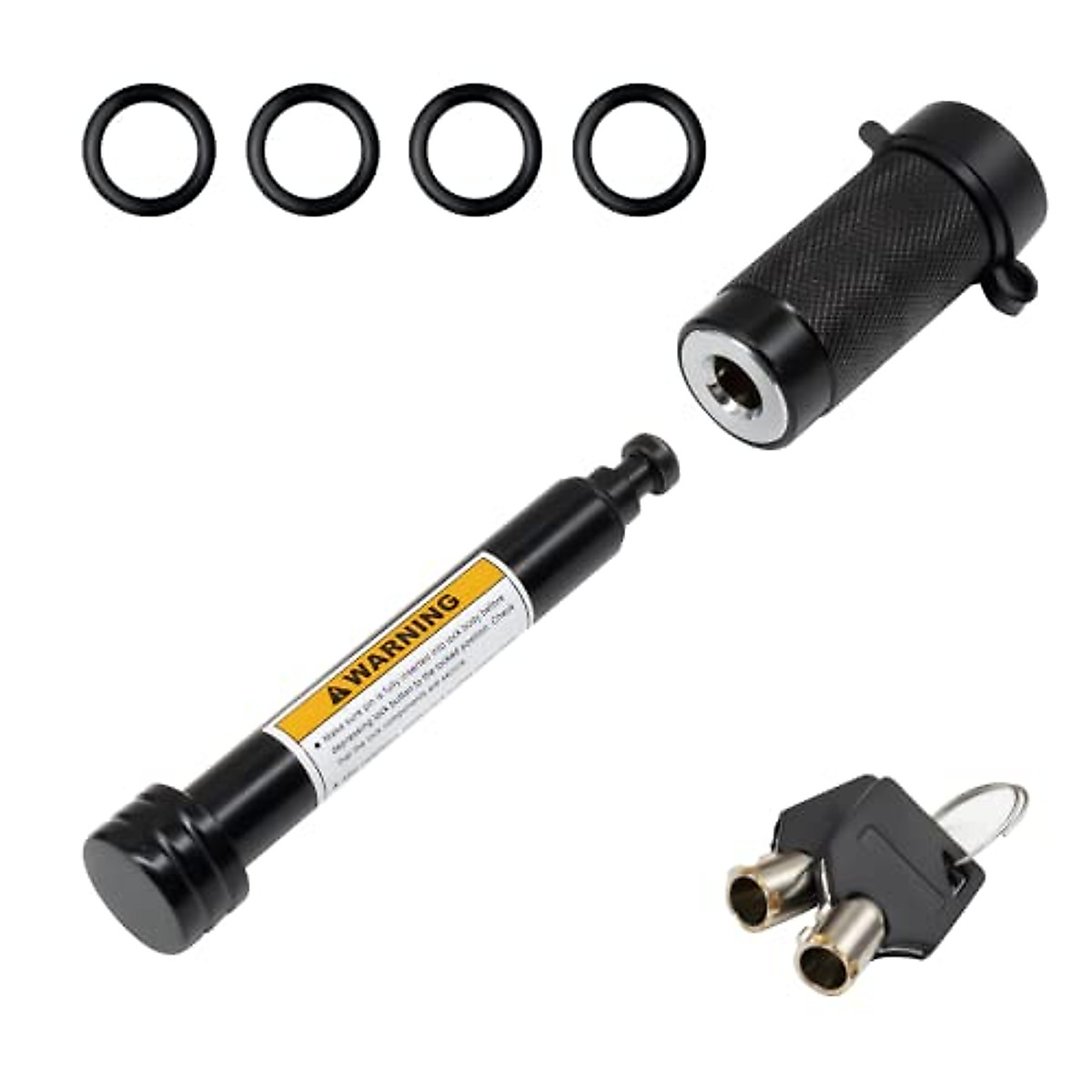 Hitch Lock, A-COMB Heavy Duty Trailer Hitch Pin Lock, 5/8" Dia and 3-1/2" Long Trailer Receiver Towing Hitch Locking Pin, for Bike Racks Truck Boat, for Class III IV 2", 2-1/2" and 3" Receiver, Black