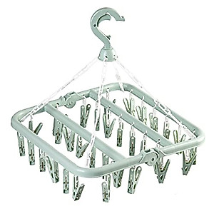 WODMB Multi-Functional 32 Clip Folding Clothes Dryer Hanger Children Clothes Dryer Socks Underwear Drying Rack ( Color : Gray )