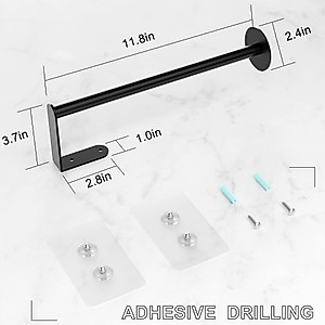 SUEH DESIGN Paper Towel Holder, Under Cabinet Paper Towel Holder Self Adhesive or Drilling Paper Towel Rack Wall Mounted Paper Towel Holder for Kitchen Bathroom