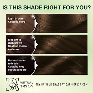 Garnier Hair Color Nutrisse Nourishing Creme, 33 Darkest Golden Brown (Caramel Fudge) Permanent Hair Dye, 1 Count (Packaging May Vary)