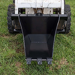 Titan Attachments Extreme Duty Stump Bucket Tree Spade Scoop Digger, Universal Skid Steer Quick Tach, HD Serrated Leading Edge, Ideal for Ripping Roots & Removing Tree Stumps