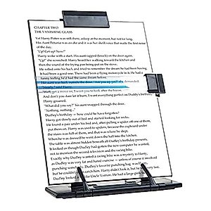 Black Metal Desktop Document Book Holder with 7 Adjustable Positions (Black)