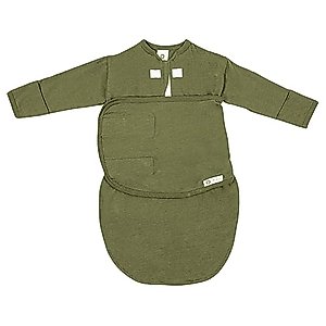 embe Baby Eczema Sleep Aid Sleeper Sack for Babies 0-3 Months, 6-14 lbs | Swaddle with Fold Over No Scratch Mittens Attached | No Scratch Sleeves Baby - [Moss]