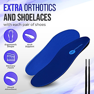 Columbus WFP Scioto X3 Walking Shoes for Women - Extra Comfortable & Everyday Ladies Sneakers - Black/Black, US 10, X Wide